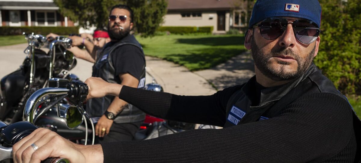 A nonprofit motorcycle club raises money for elderly members.